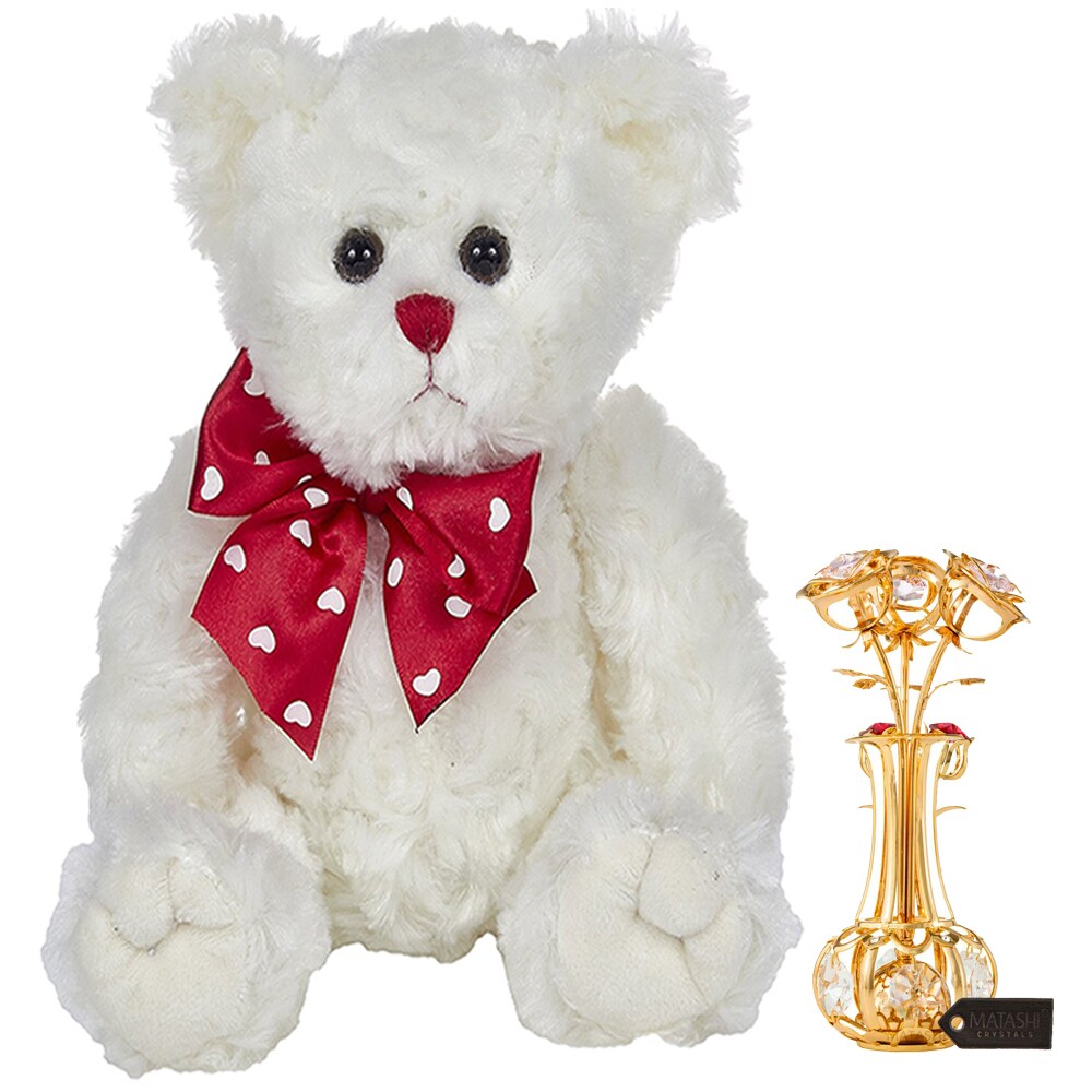Matashi Bearington Plush Stuffed Animal Teddy Bear White 11" 24k Gold ...