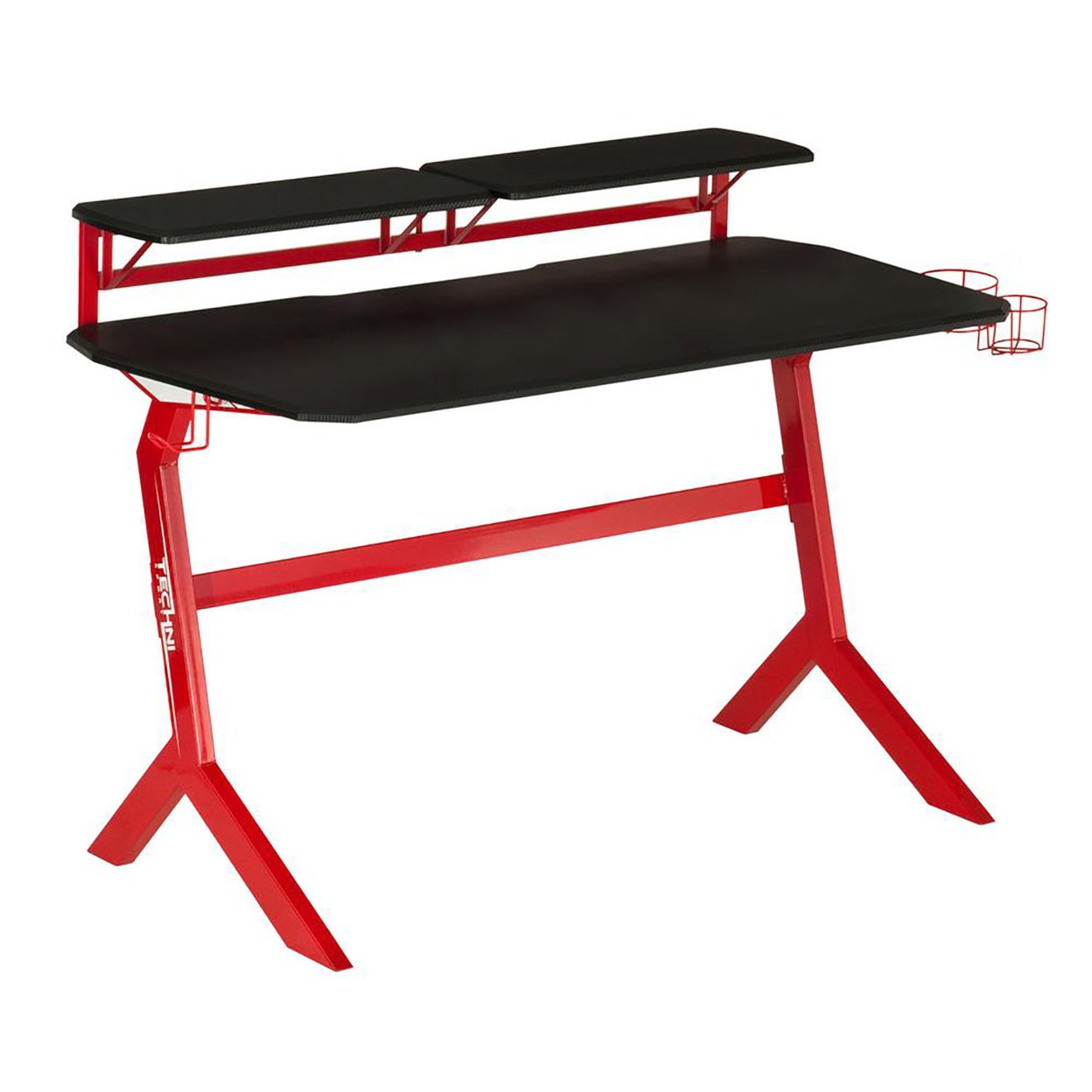 Techni Sport Indoor Modern Furniture Red Stryker Gaming Desk, Red ...