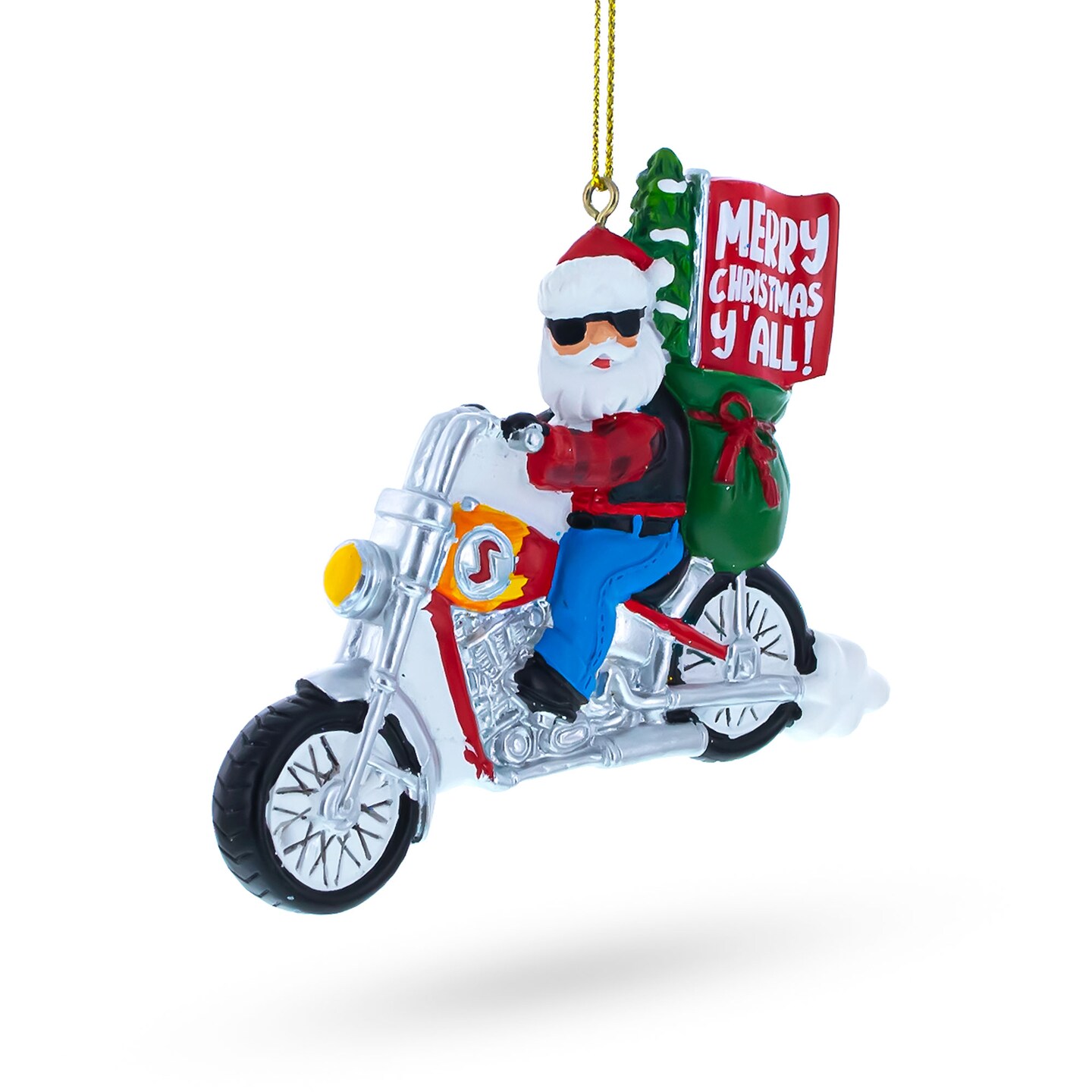Santa on Festive Motorcycle Resin Christmas Ornament | Michaels