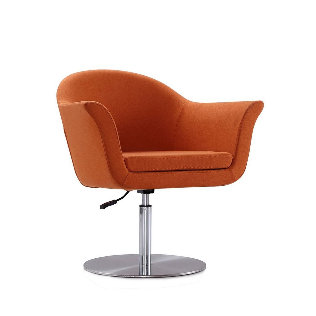 Manhattan Comfort Voyager Orange and Brushed Metal Woven Swivel ...