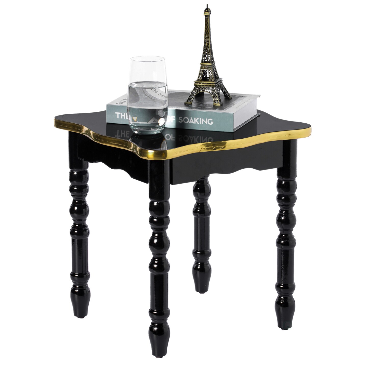 Fabulaxe Square Wooden Side Table 13.75In Rustic Accent Table With ...