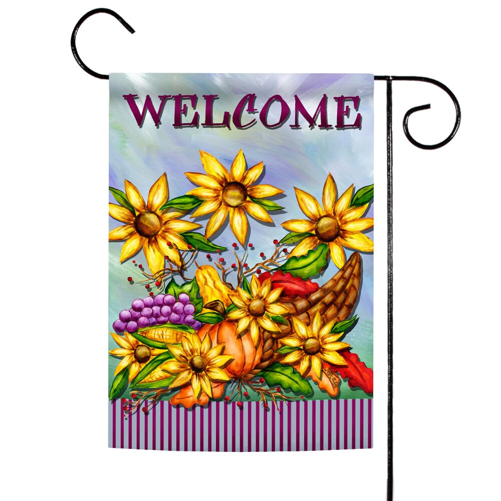 Pinstripe Cornucopia Decorative Welcome Flag | Michaels
