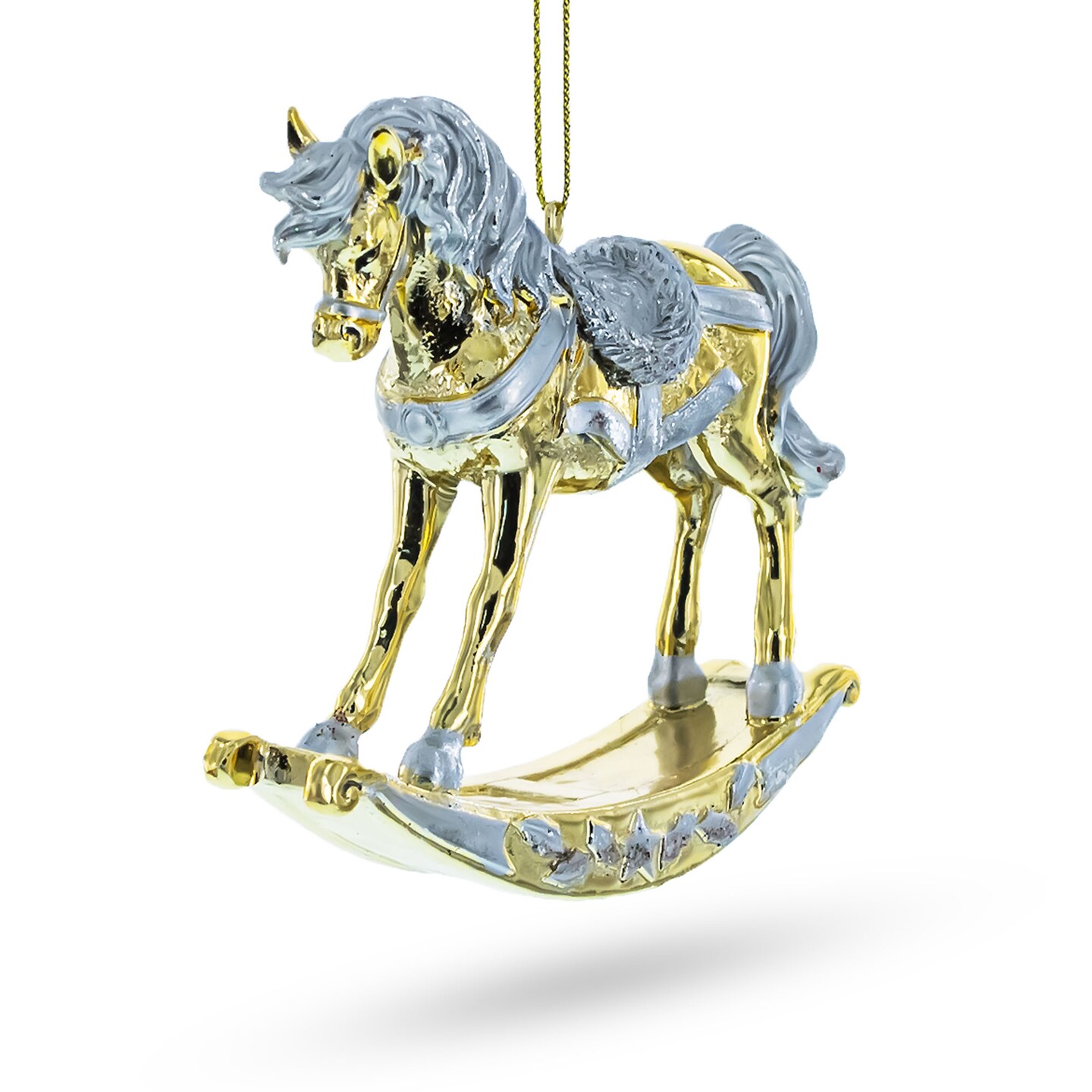 Golden Rocking Horse Glass Christmas Ornament | Michaels