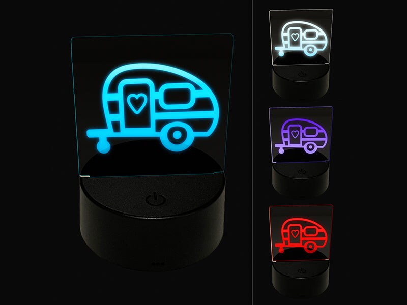 Charming Little Camper Camping Outdoor Life 3D Illusion LED Night Light ...
