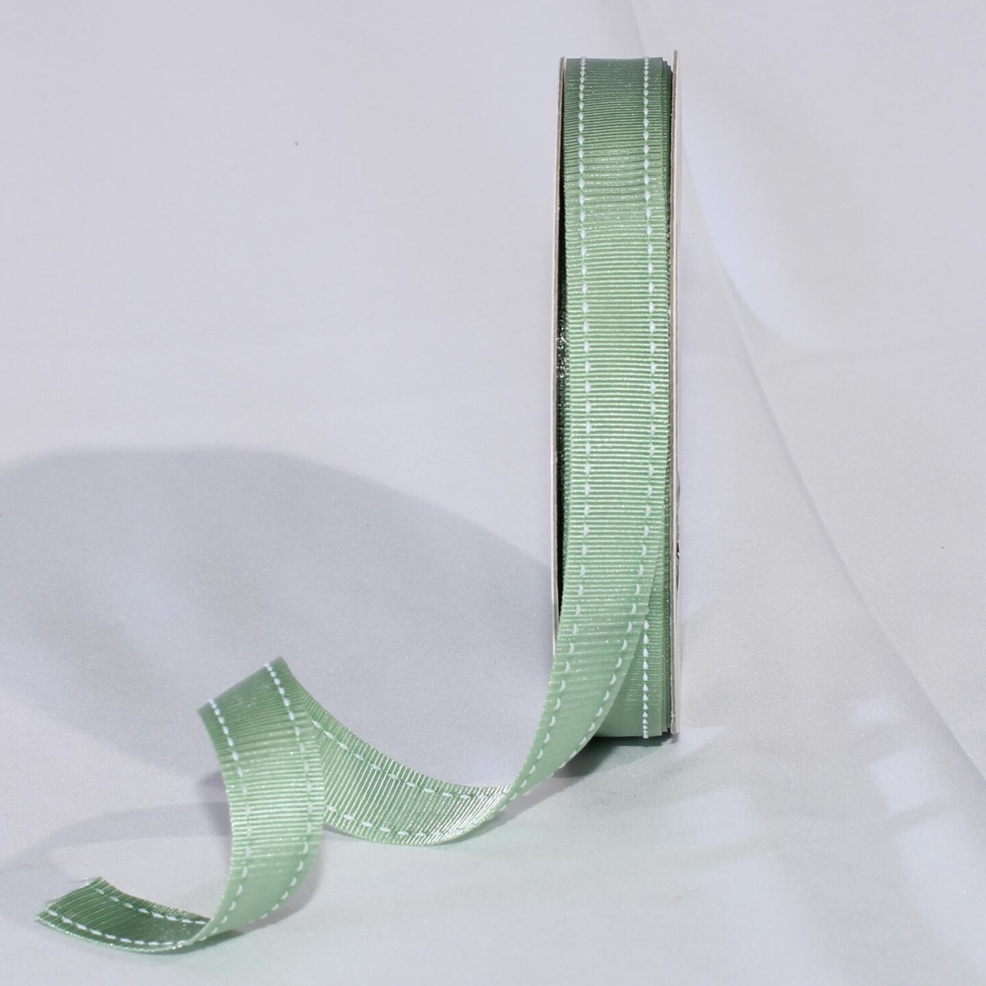 The Ribbon People Pale Green Woven Edge Stitched Craft Ribbon 0.625" x ...