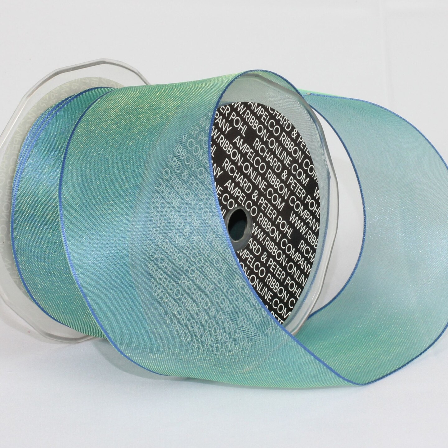 The Ribbon People Ice Blue and Green Wired Craft Ribbon 2.375" x 27 ...
