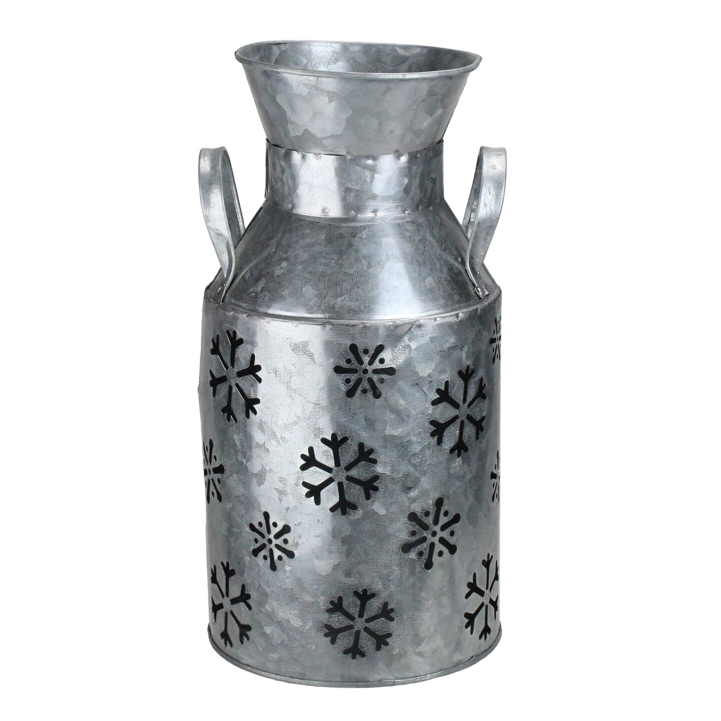 Gerson 12" Silver Metal Cutout Snowflake Christmas Milk Jug | Michaels