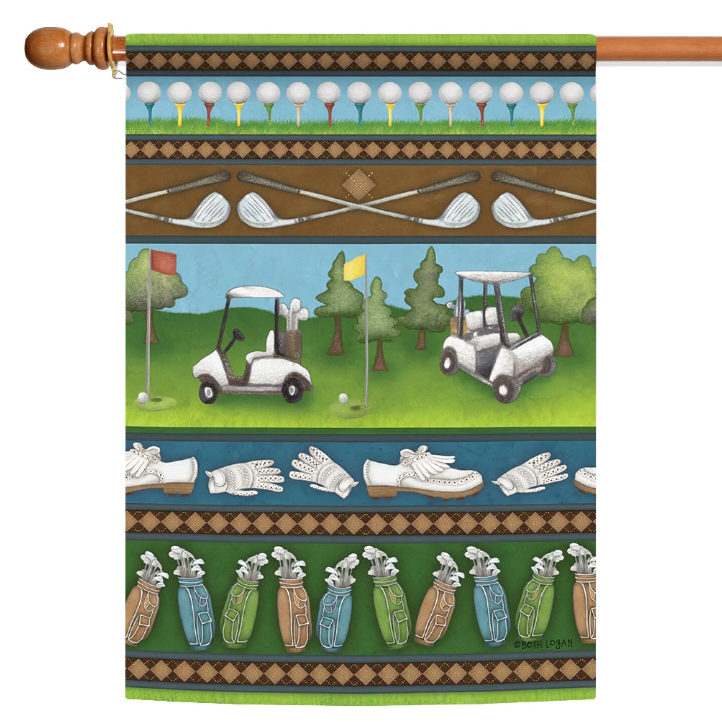 Toland Home Garden Country Club Collage Outdoor House Flag 40" x 28 ...
