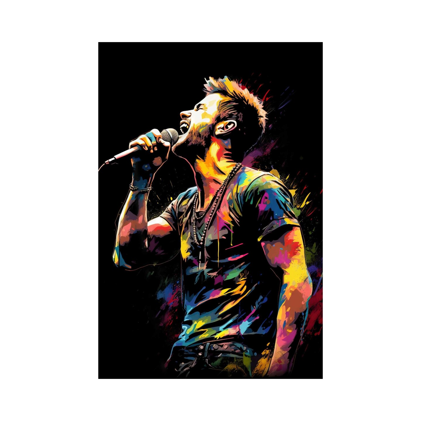 Male Singer 2 Poster, Musical Instrument Print, Office Poster, Home ...
