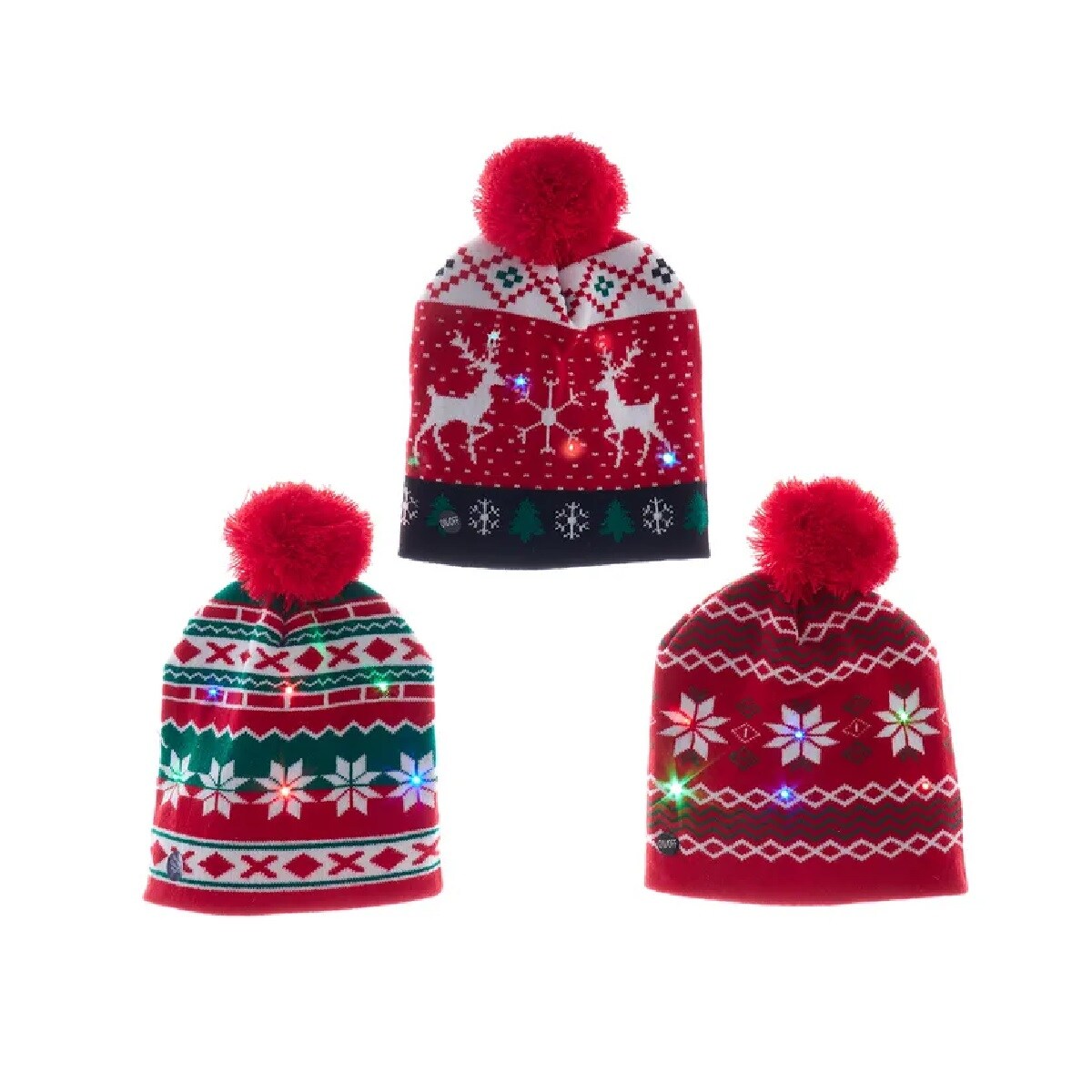 KSA Set of 12 Battery Operated Knit Christmas Hats 10.25" | Michaels