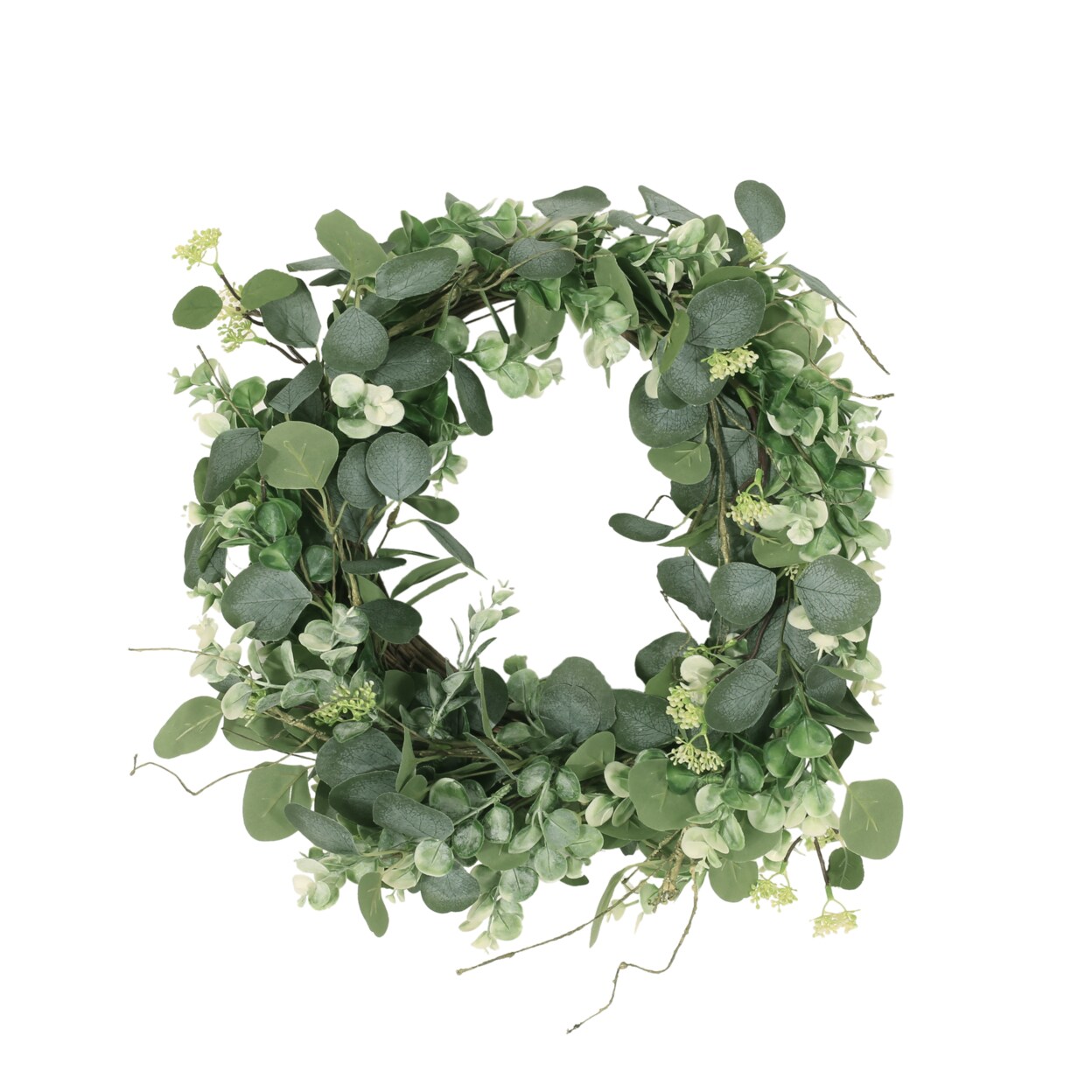 GDF Studio Mauhaut 22" Floral Eucalyptus Artificial Wreath, Green ...