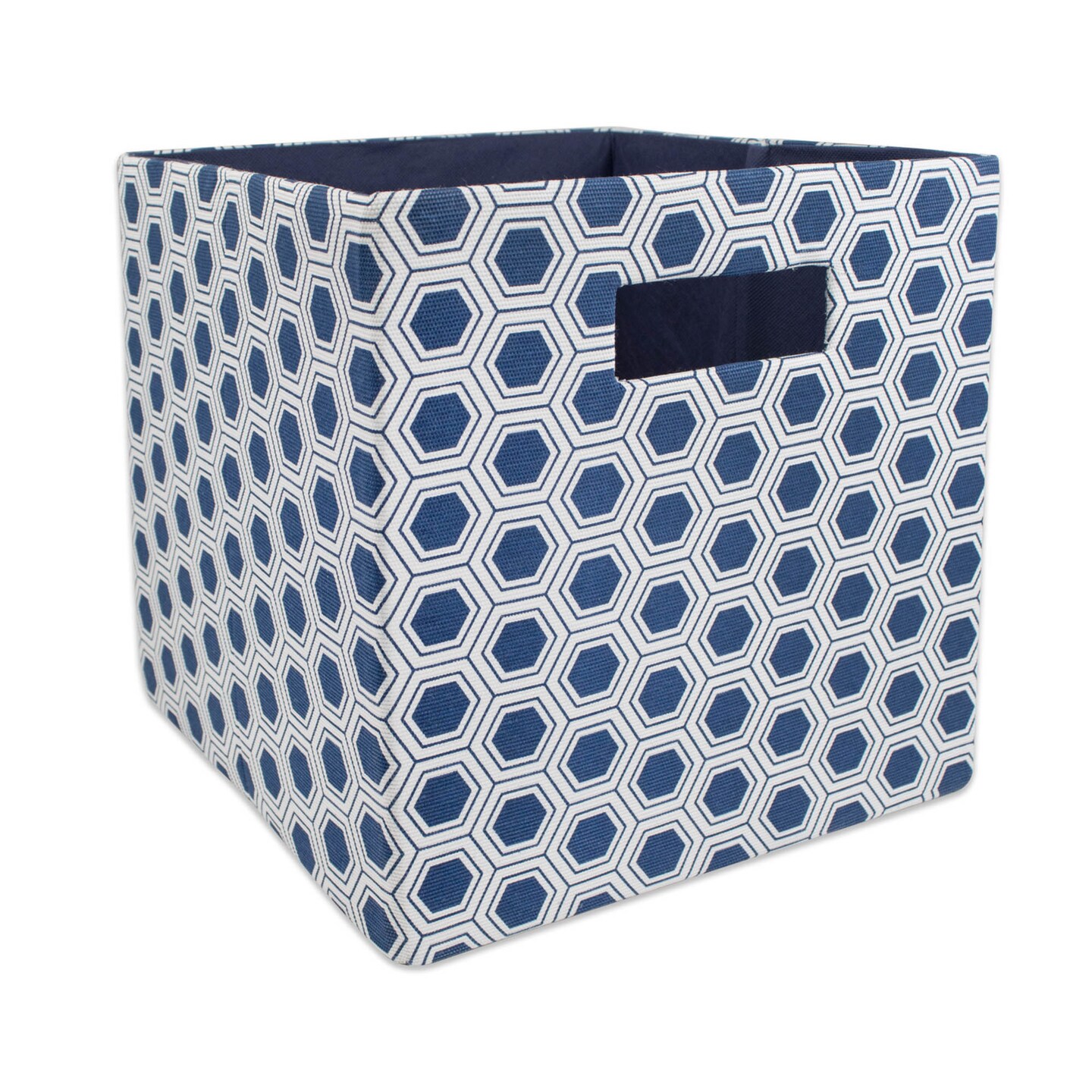 Contemporary Home Living Nautical Blue Cube Storage Bin with Honeycomb ...
