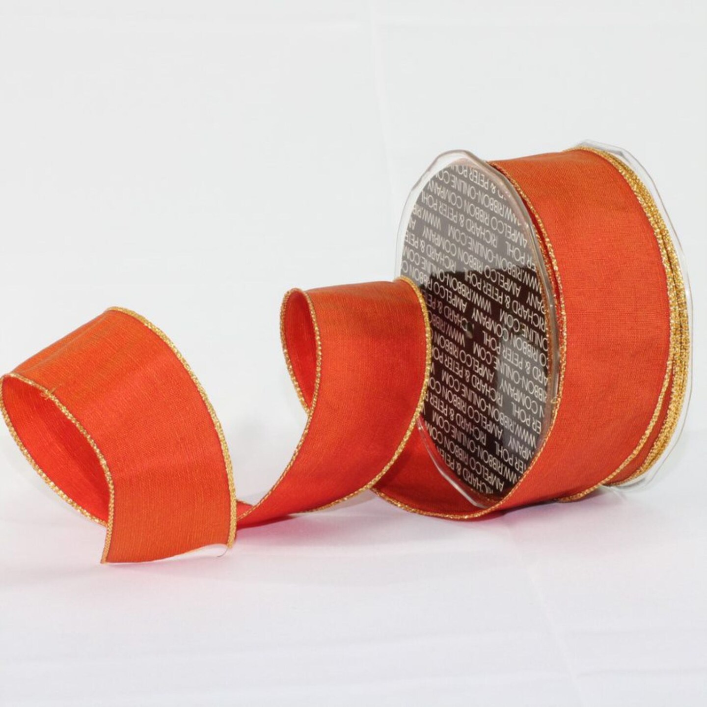 The Ribbon People Orange and Gold Solid Wired Craft Ribbon 1.5" x 27 ...