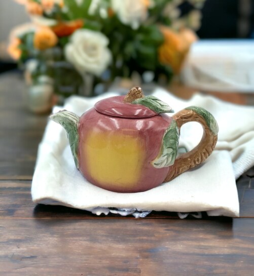 Ceramic Mini Apple Teapot, Gift for Her, Gift for Mom, Tea Party Décor ...