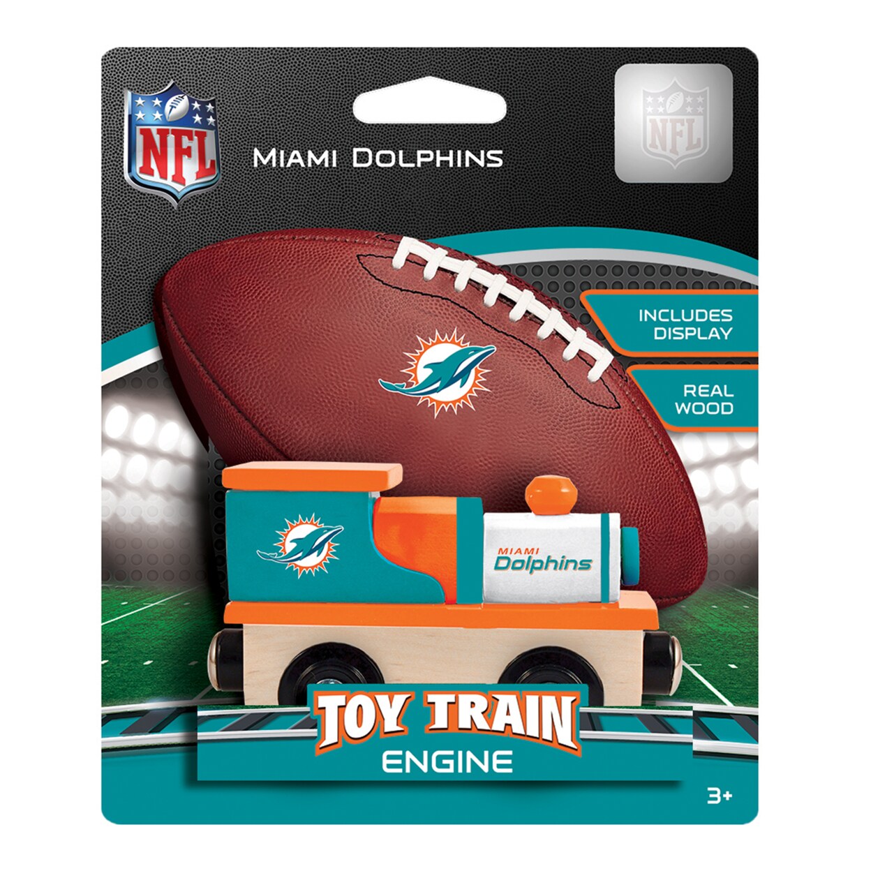 Masterpieces Officially Licensed NFL Miami Dolphins Wooden Toy Train ...