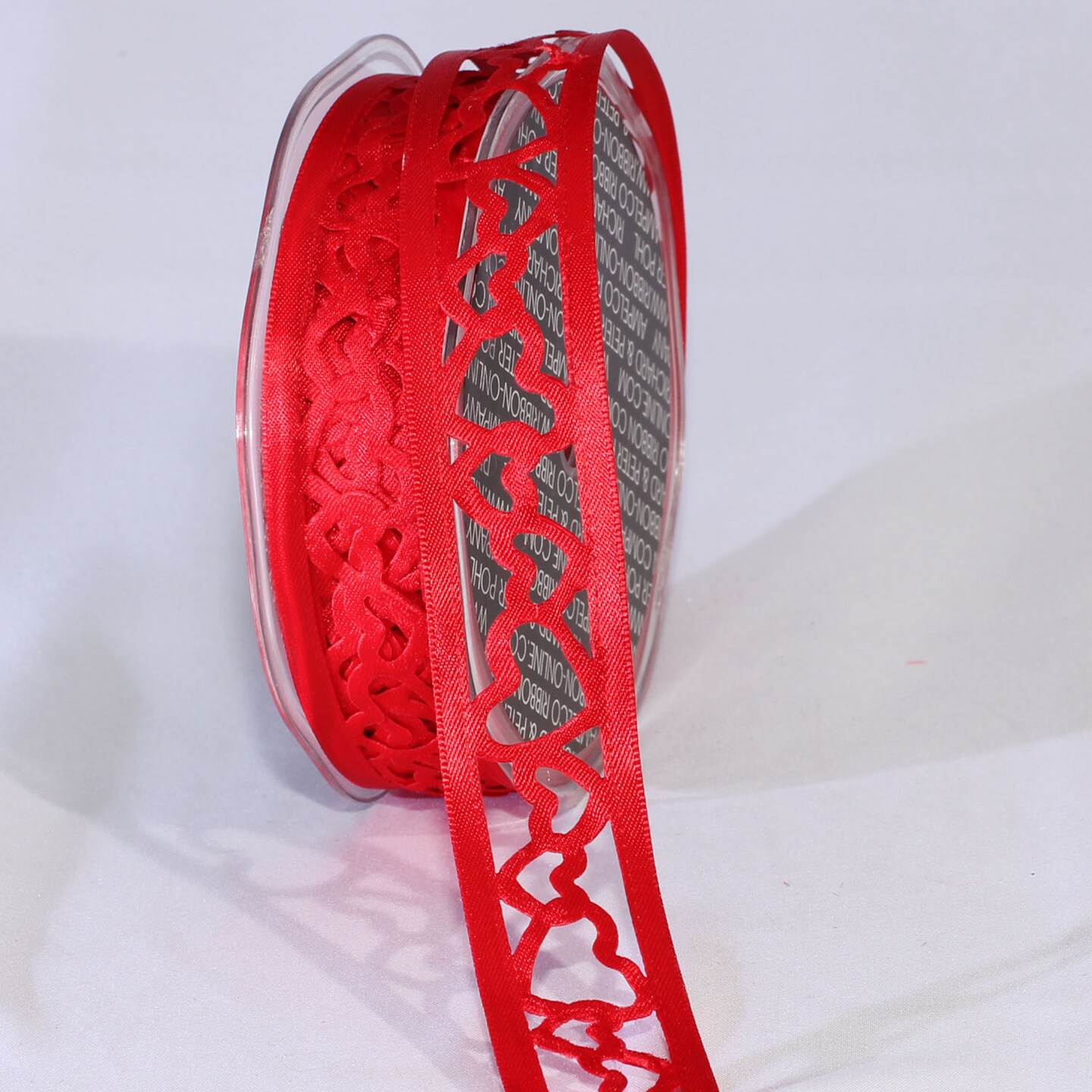The Ribbon People Red Cut Out Hearts Woven Edge Craft Ribbon 1" x 80 ...