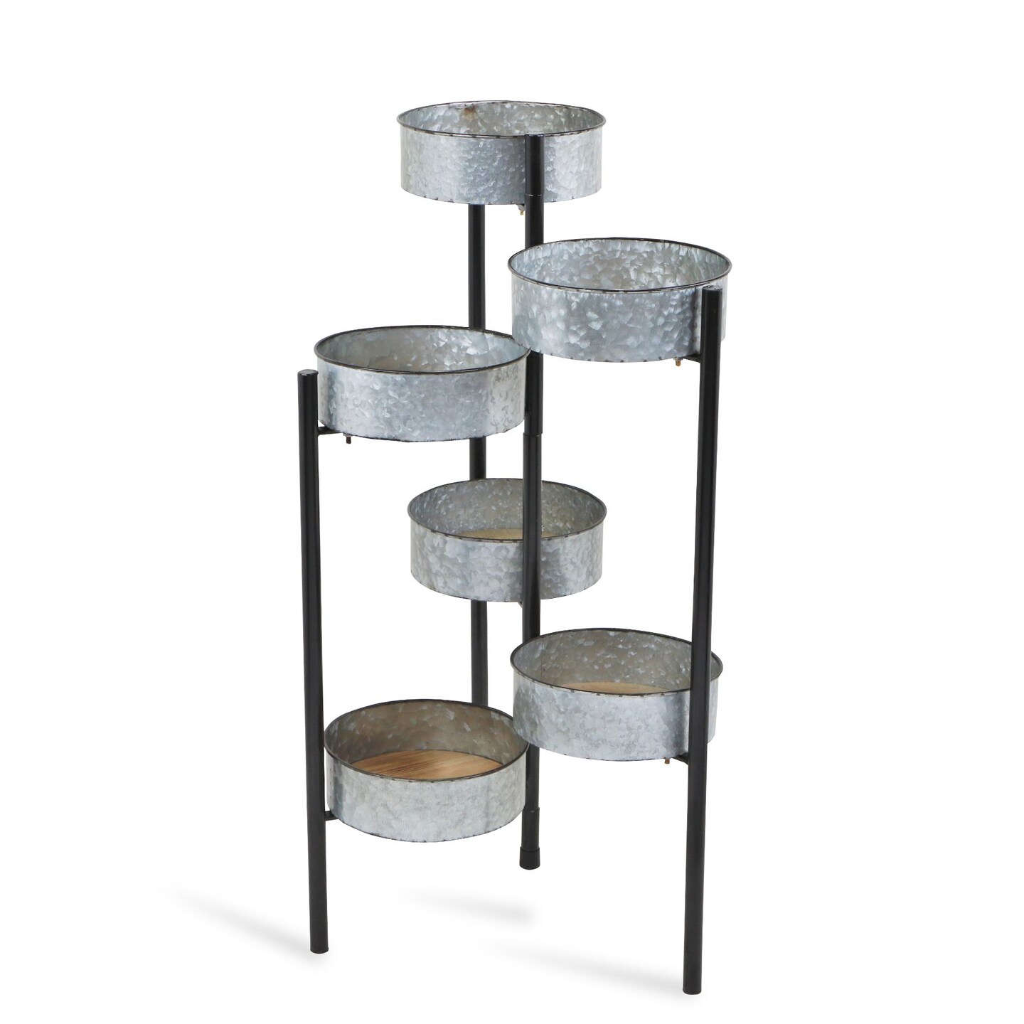 Contemporary Home Living 32" Gray and Brown Folding Outdoor 6 Planter ...
