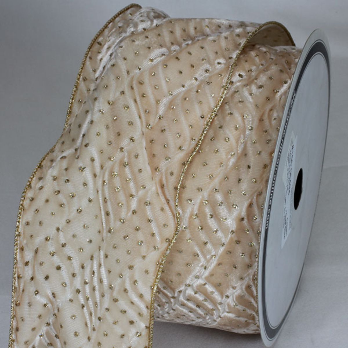 The Ribbon People Cream White Polka Dotted Wired Craft Ribbon 4" x 20 ...