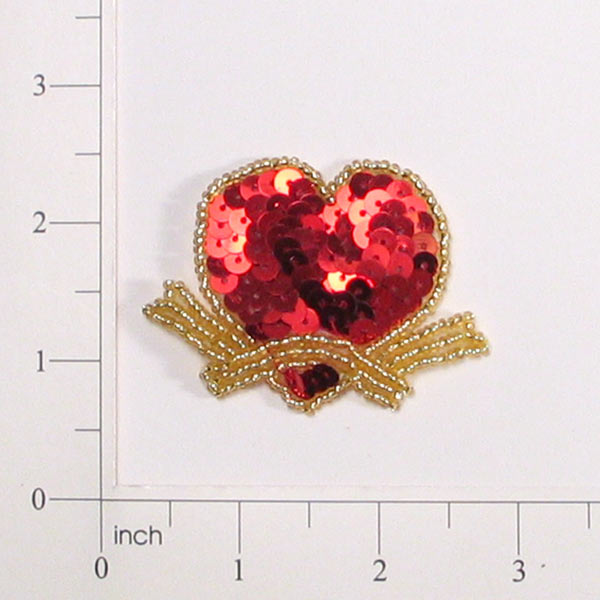 Heart And Ribbon Sequin Applique/Patch | Michaels