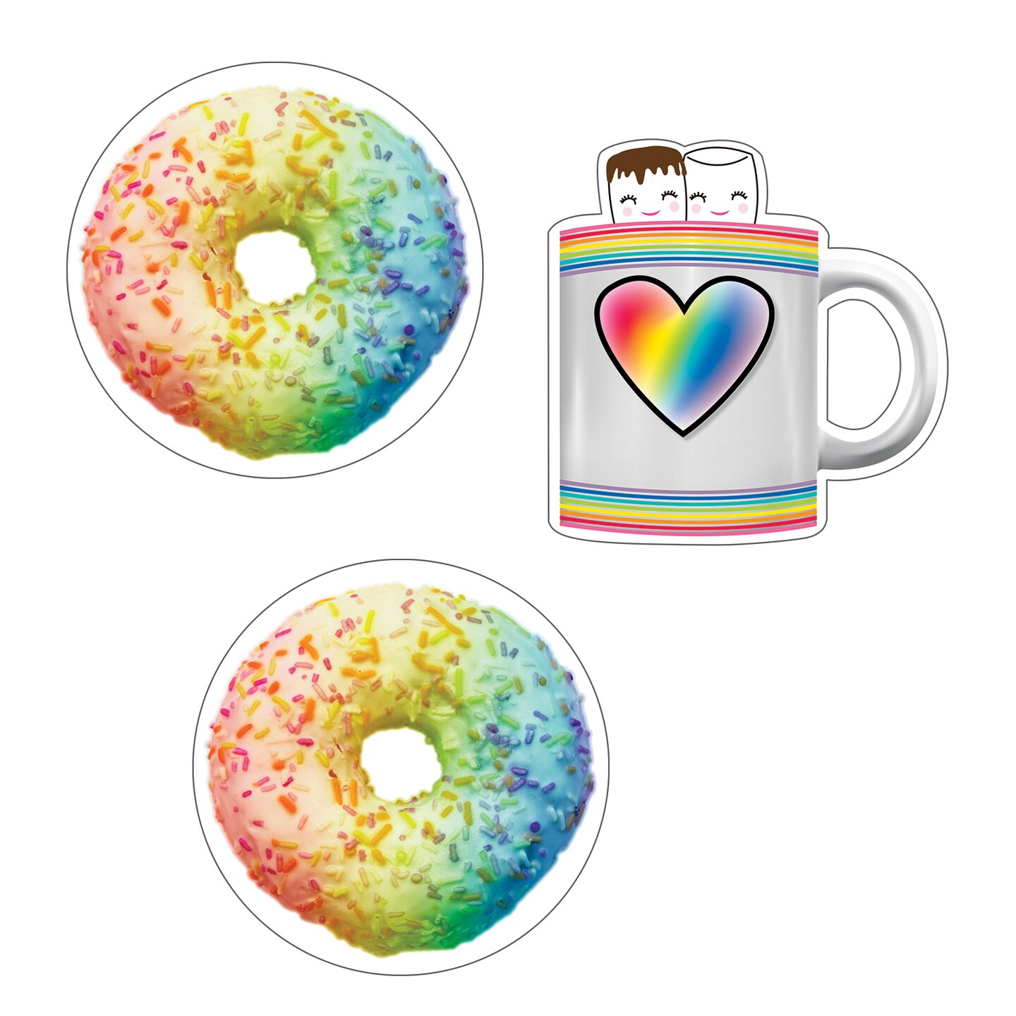 Schoolgirl Style Industrial Café Rainbow Donuts and Mugs Bulletin Board ...