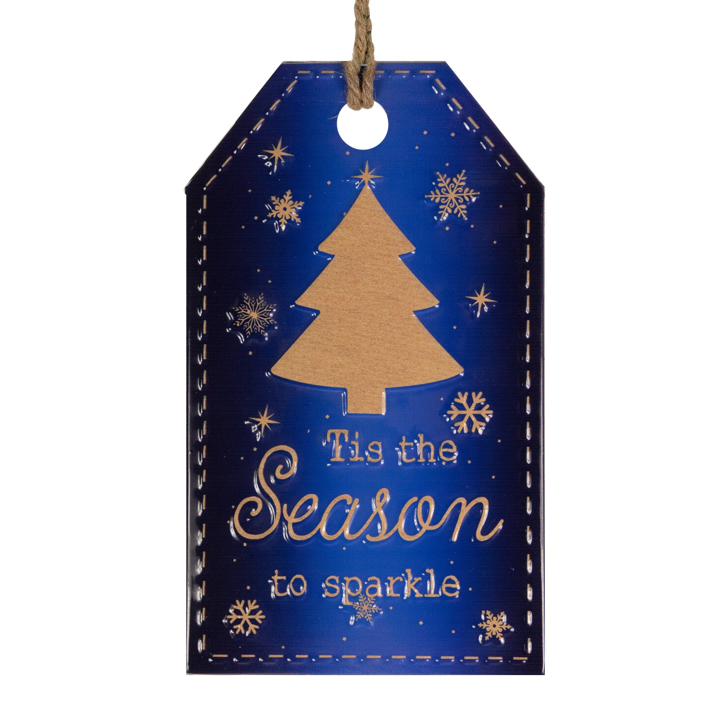Northlight 12.25" Tis the Season to Sparkle Blue Christmas Gift Tag ...