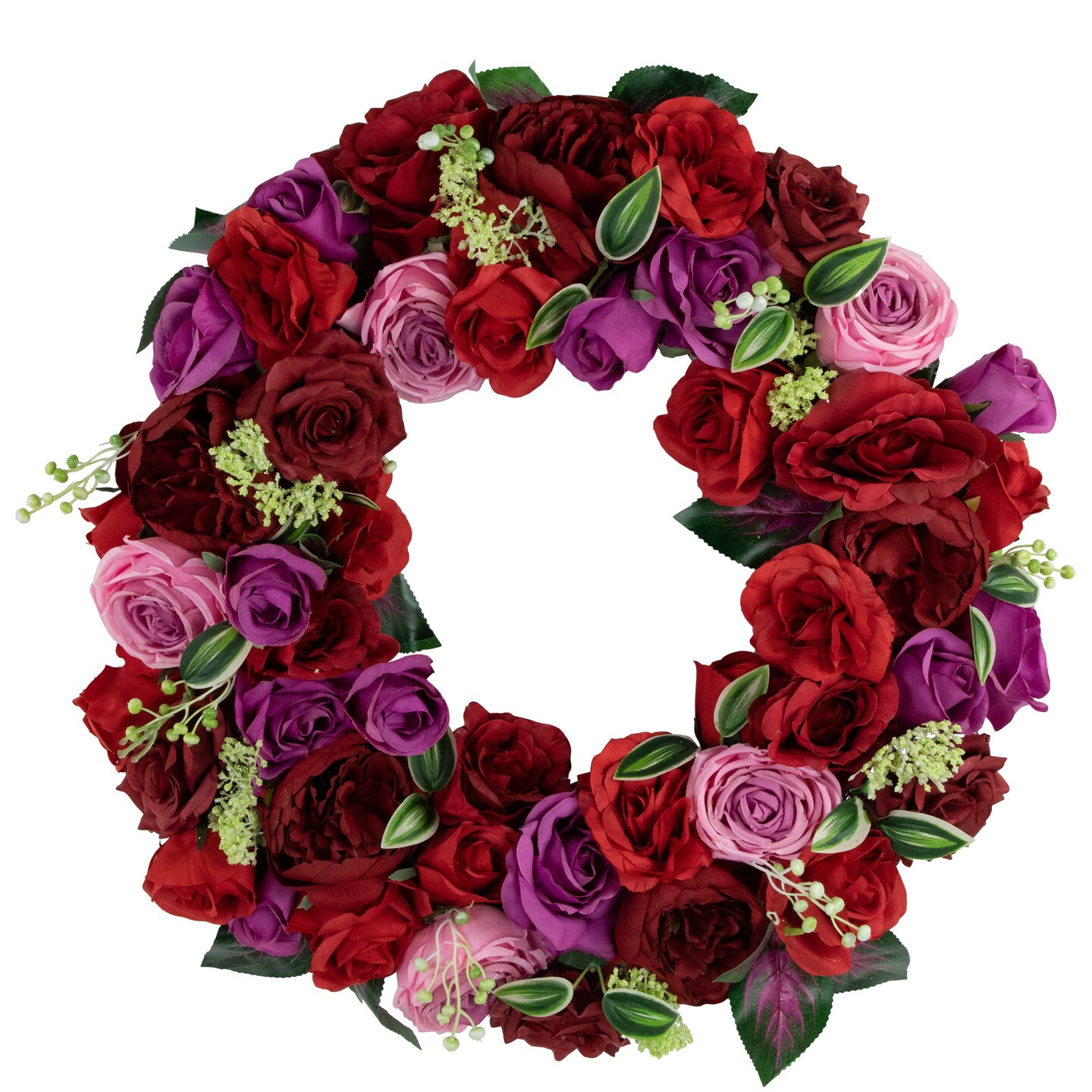 Northlight Mixed Rose Artificial Spring Floral Wreath, 24-Inch | Michaels