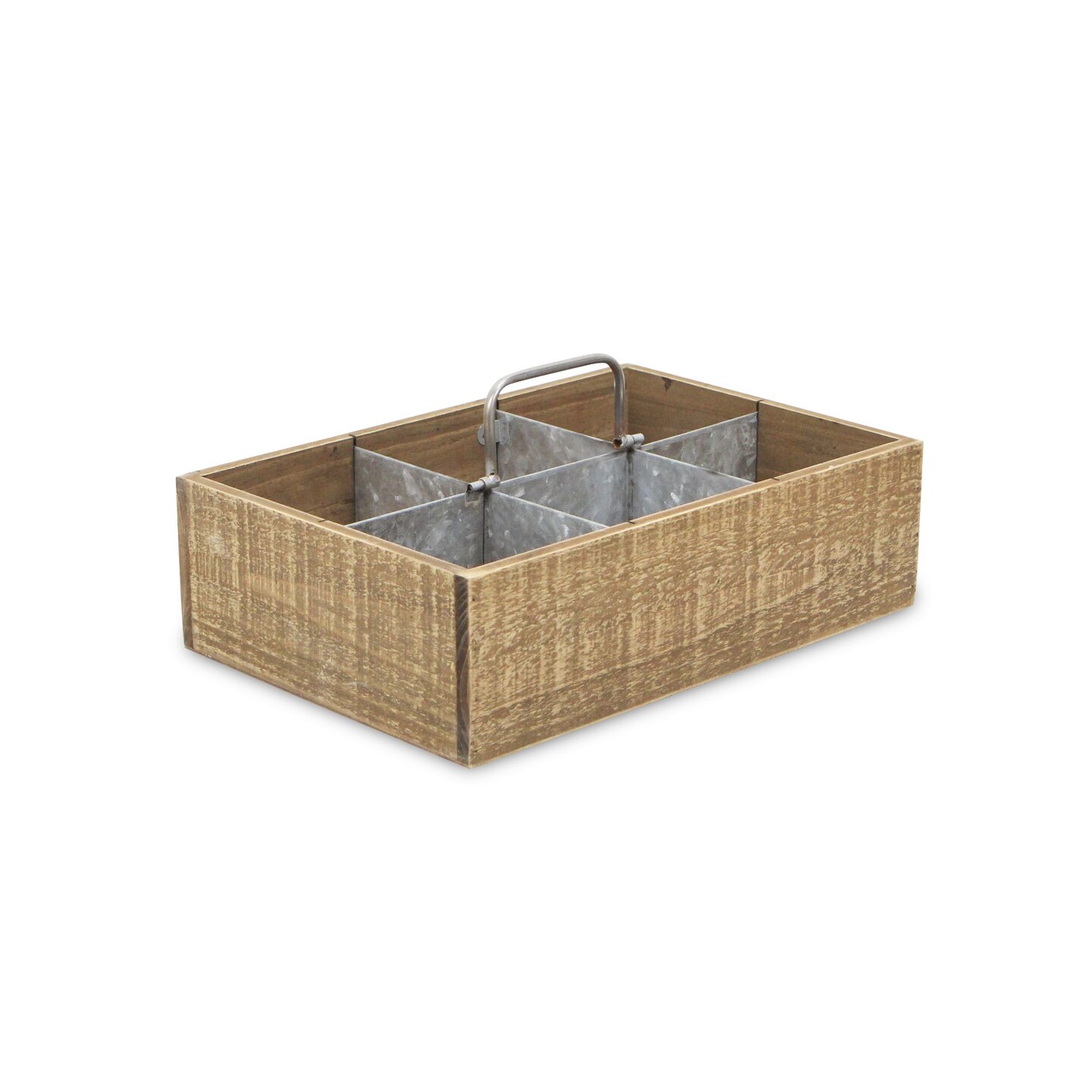 Contemporary Home Living 15" Brown and Gray Six Compartment Caddy with ...