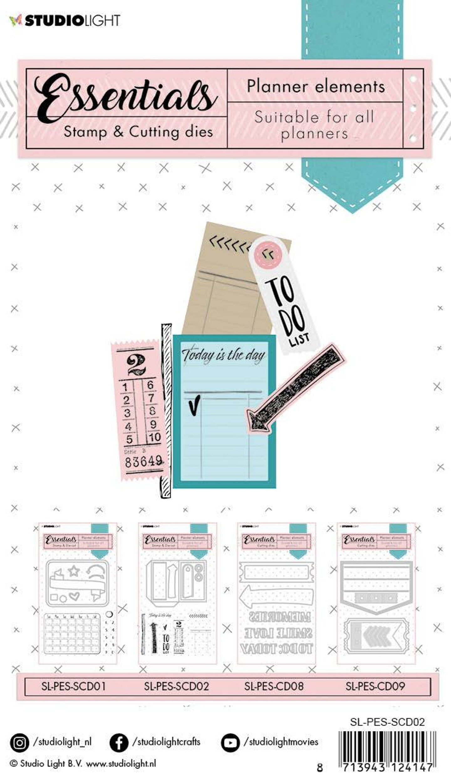 Studio Light SL Stamp & Cutting Die Planner elements Planner Essentials ...