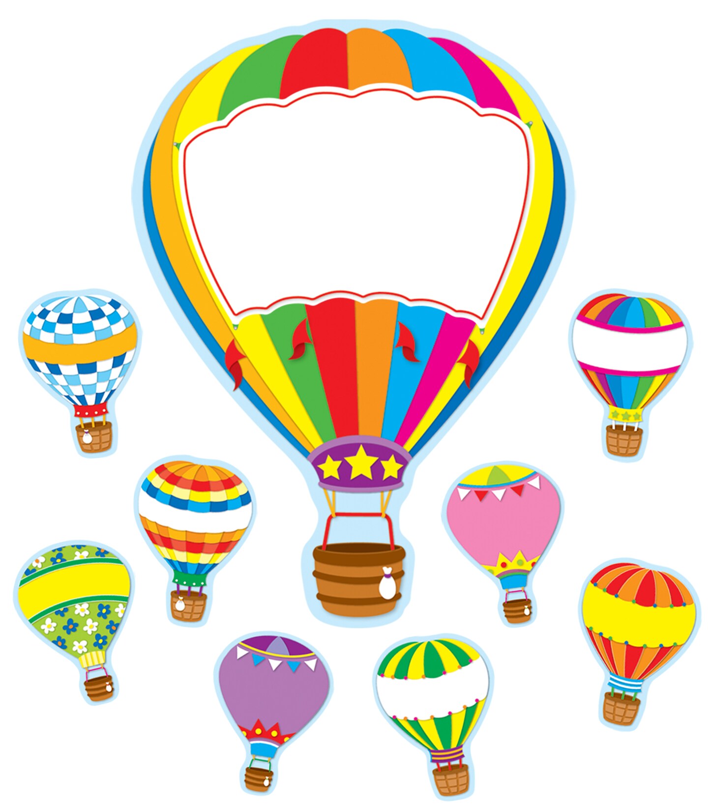 Carson Dellosa Hot Air Balloons Bulletin Board Set, Colorful Cutouts ...