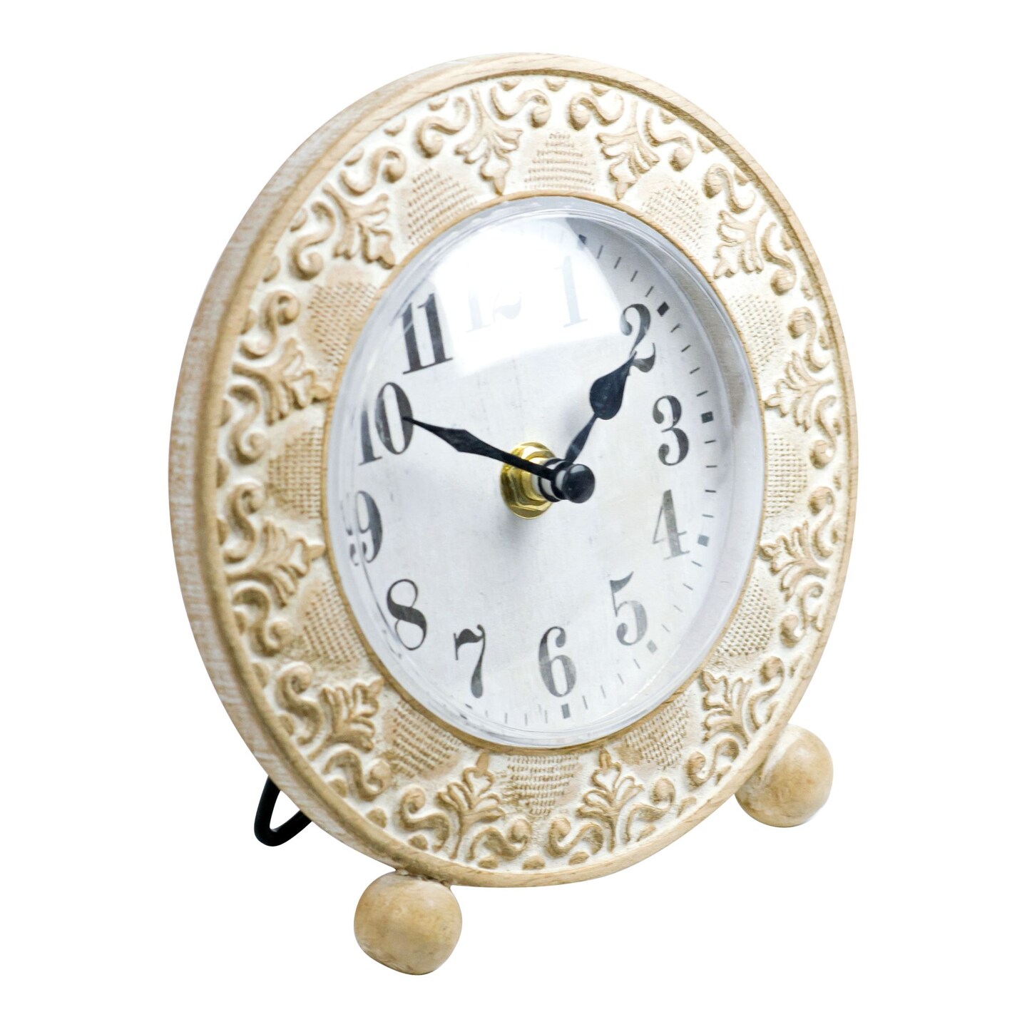 Creative Design 6" White and Beige Vintage Engraved Pattern Circular ...