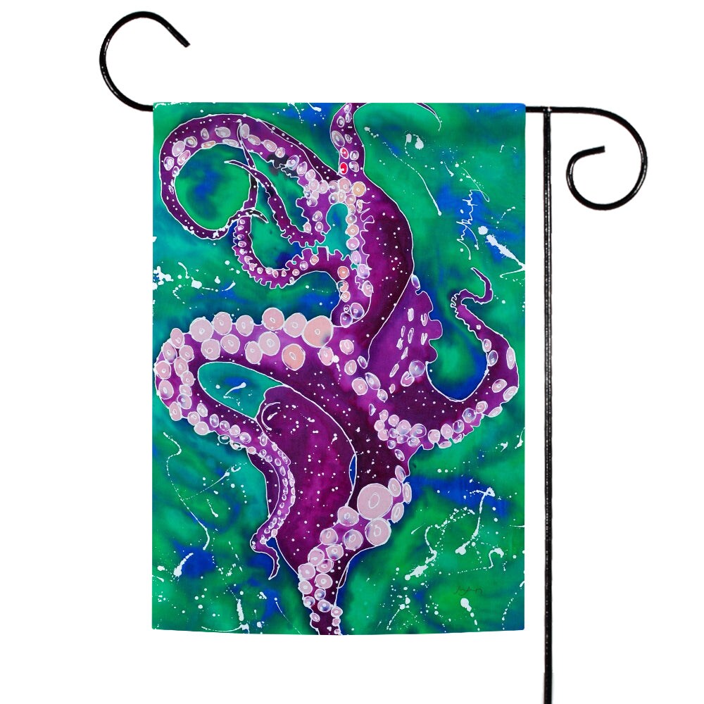 Purple Octopus Decorative Coastal Flag | Michaels