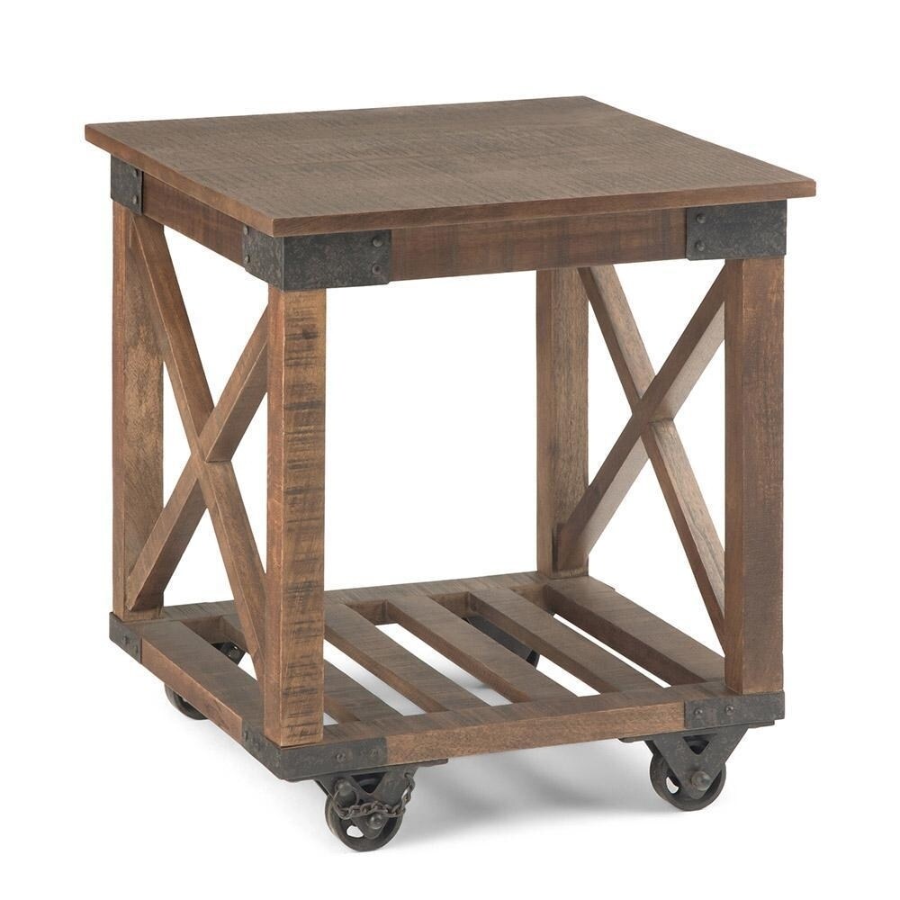 Simpli Home Harding Solid Wood And Metal 20" End Side Table With ...