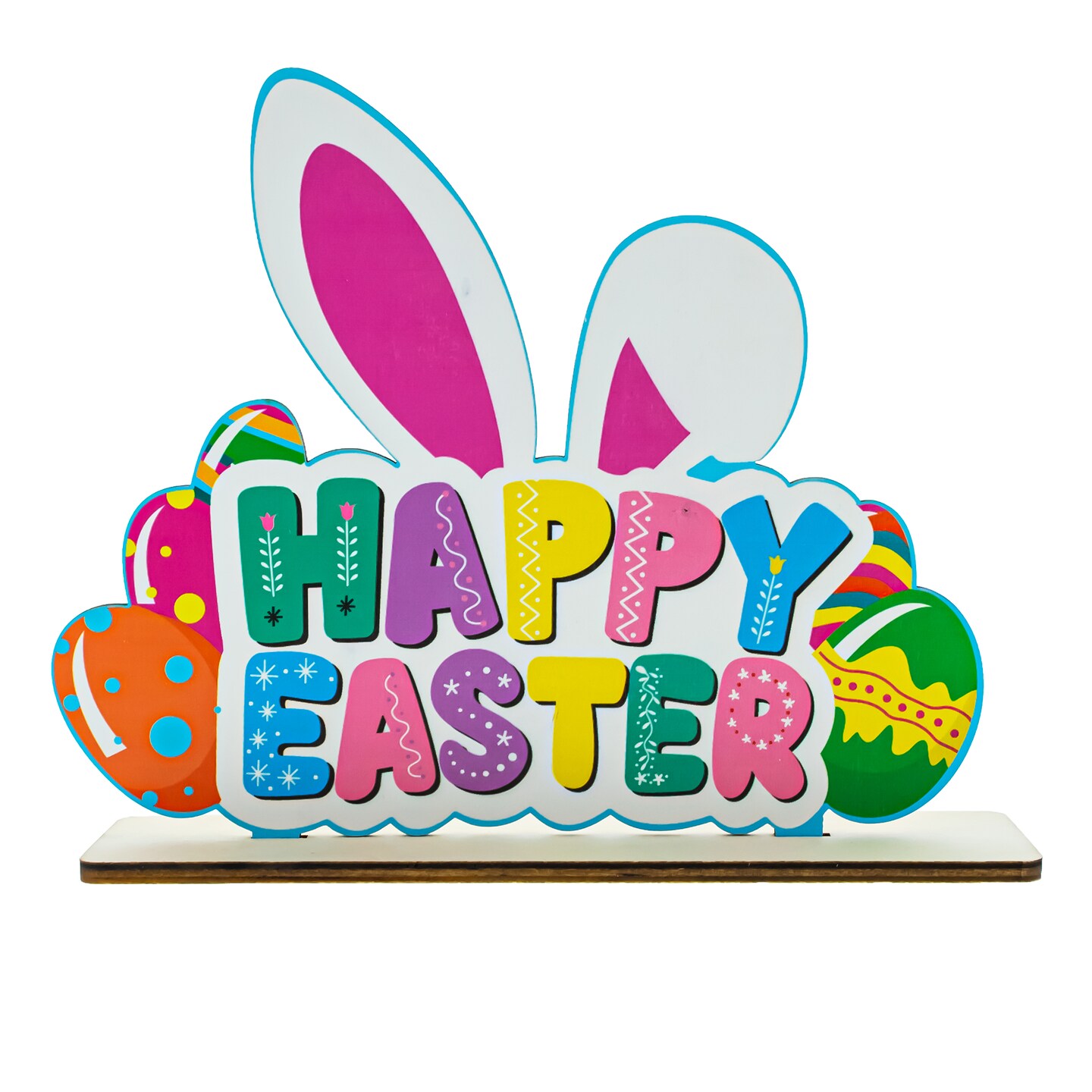 Happy Easter" Wooden Standalone Tabletop Cutout Decor | Michaels
