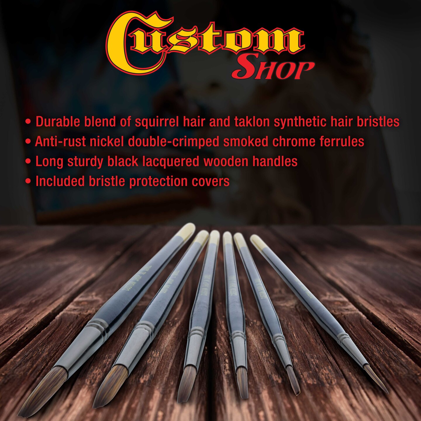 Custom Shop Set of 6 Lettering Quill Brushes for Sign Painting, Sizes ...