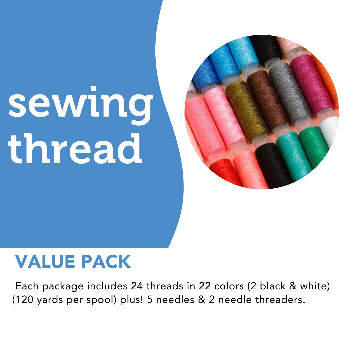 Incraftables Sewing Thread Assortment (24 Threads Set). Best Quality ...
