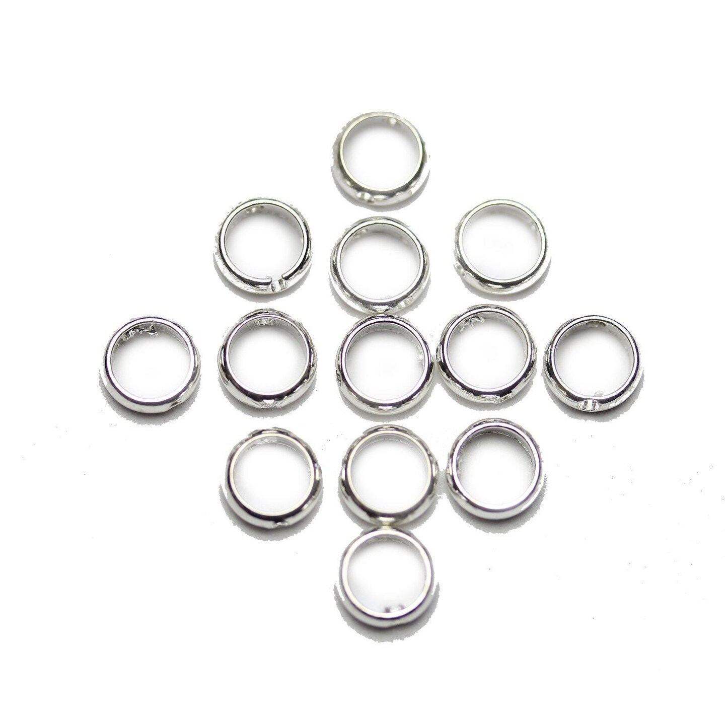 Silver Tone Plated Smooth Round Ring Beads 6mm | Michaels