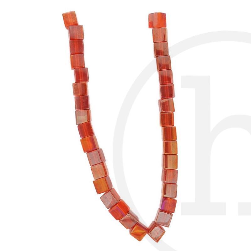 Glass Beads Cube Red Luster | Michaels