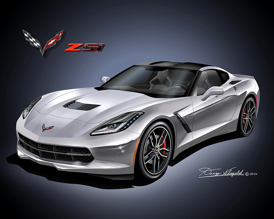 C7 Chevrolet Corvette Z51 - Blade Silver | Art Prints by Danny ...