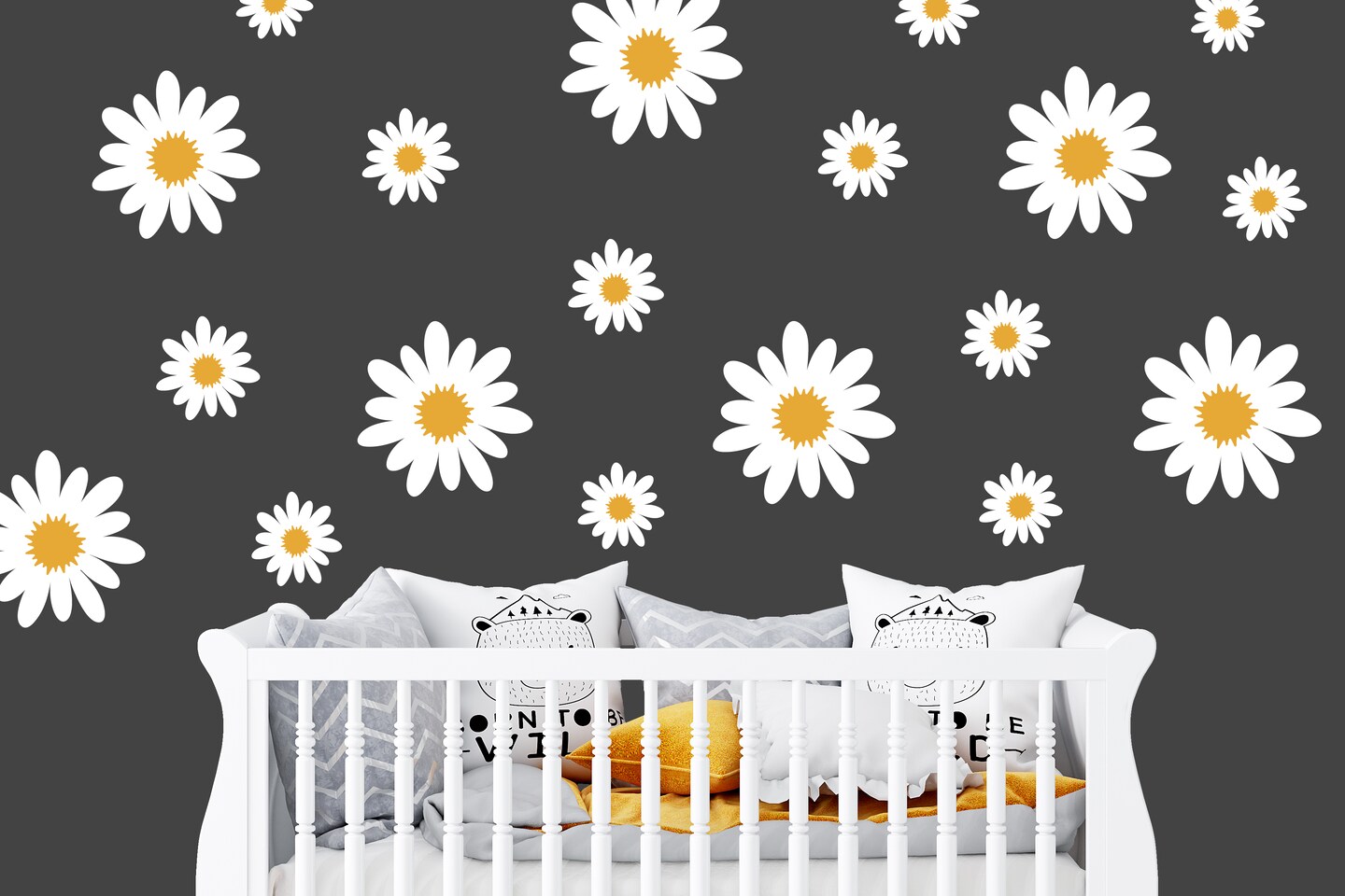 Daisy Wall Decals - Flower Wall Stickers, Nursery Decals, Boho Nursery ...