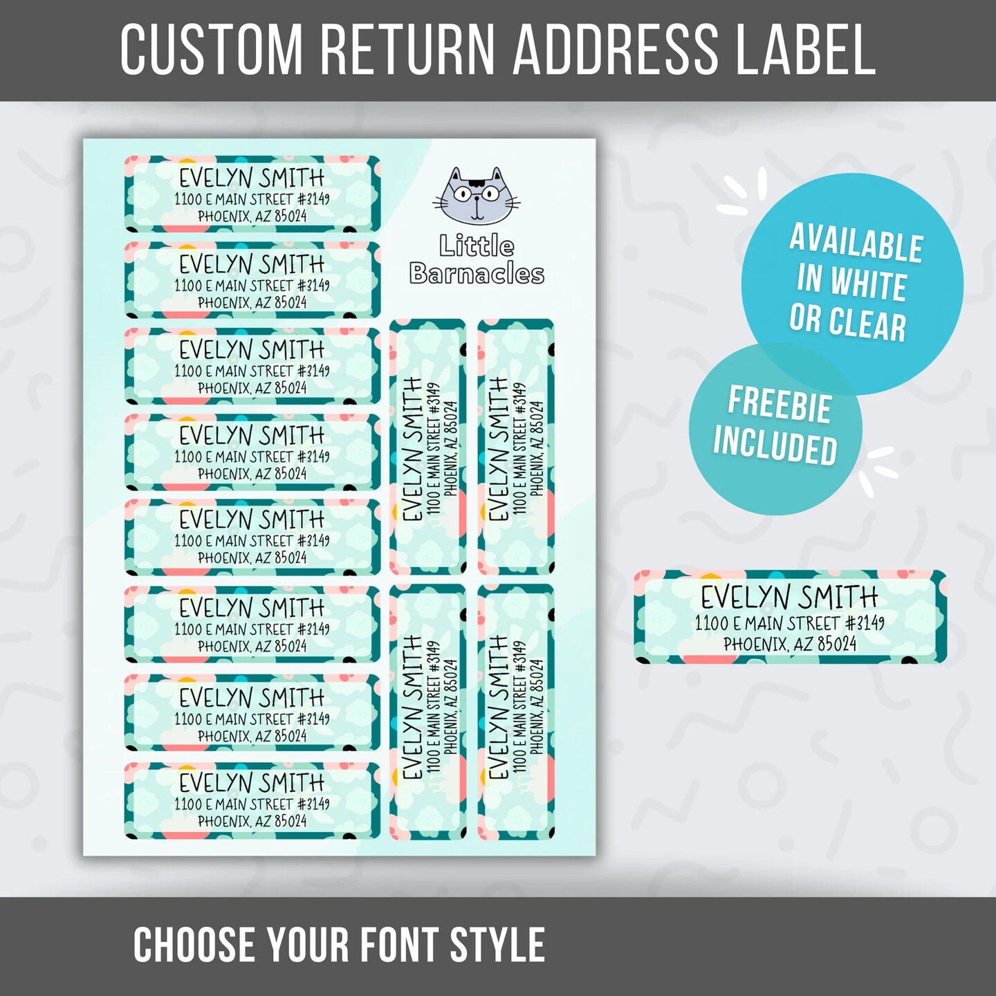 Custom Address Labels, Return Address Labels, Sheet of 12, Personalized Mailing Labels, Return ...