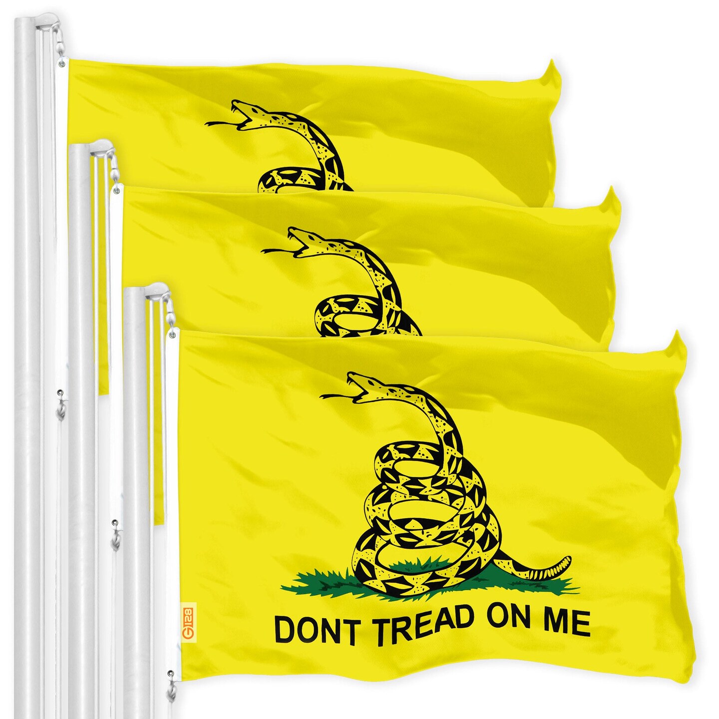 Gadsden Dont Tread on Me Flag 3x5 Ft 3-Pack Printed 150D Polyester By ...
