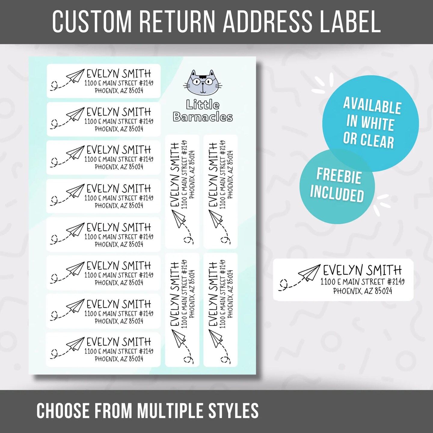 Custom Address Labels Return Address Labels Sheet Of 12 Personalized