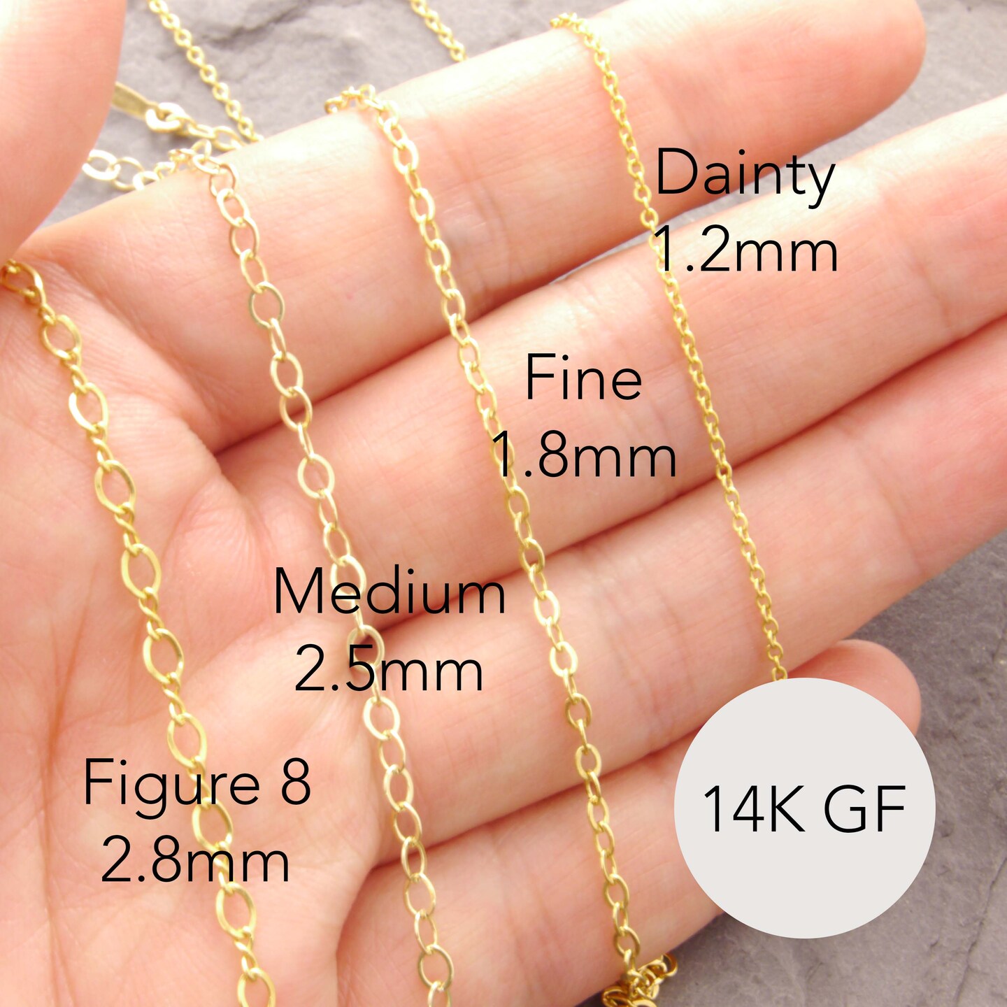 Gold Chain Necklace 14k gold filled chain 1.5 to 36 inches gold choker necklace gold long necklace gold layering necklace 1g MakerPlace by Michaels