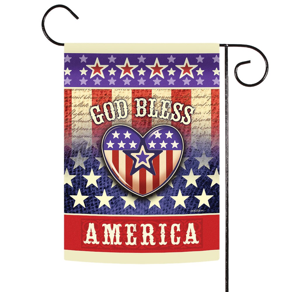 God Bless America Heart Decorative Patriotic Flag | Michaels