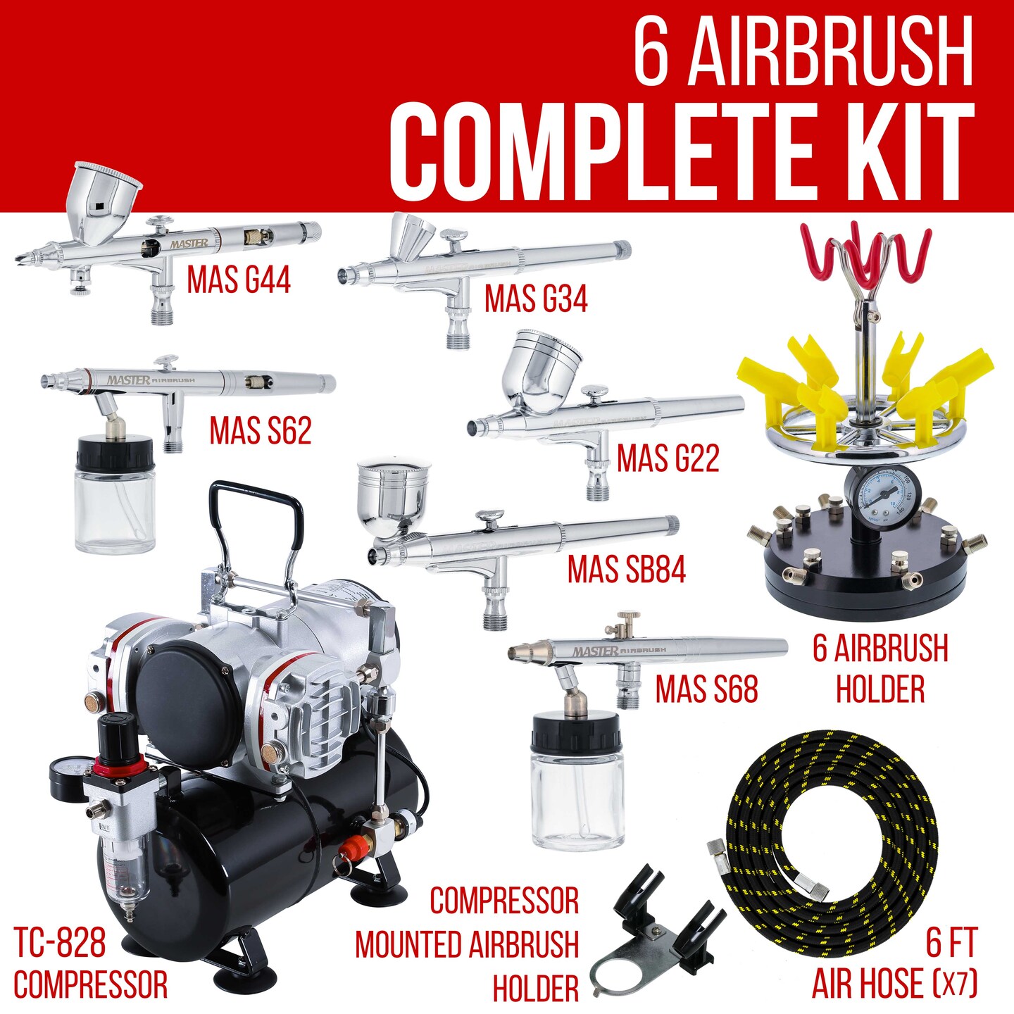 6 Master Model G22, G34 & G44 Gravity Feed, S62 & S68 Siphon Feed, S68 ...