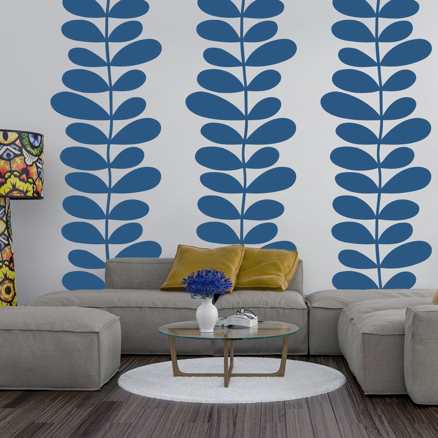 Retro Wall Decal, Botanical Geometric Decor, Mod Kitchen Decals ...