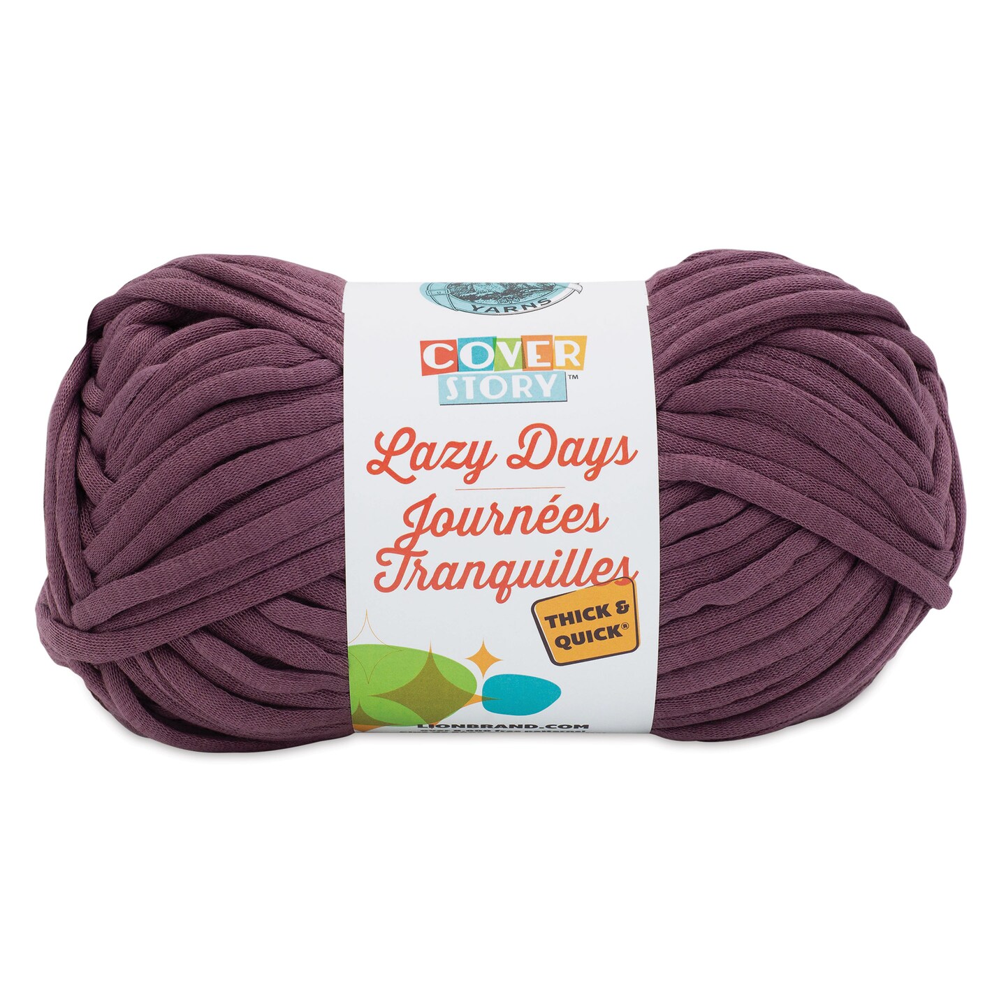 Lion Brand Cover Story Lazy Days Thick & Quick Yarn - Eggplant, 125 ...
