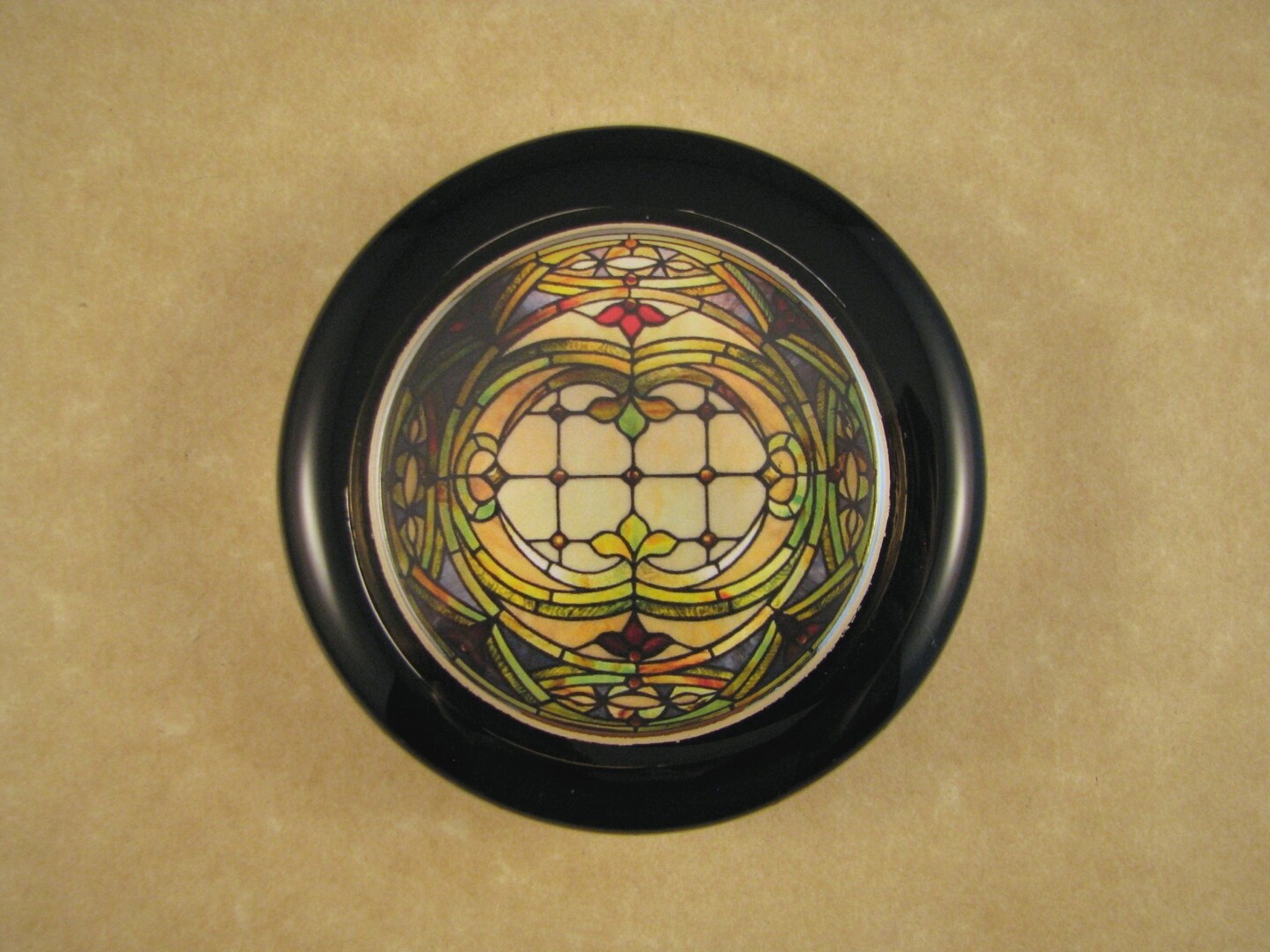 Stained Glass Art, Glass Paperweight, Glass Reproduction, Round ...
