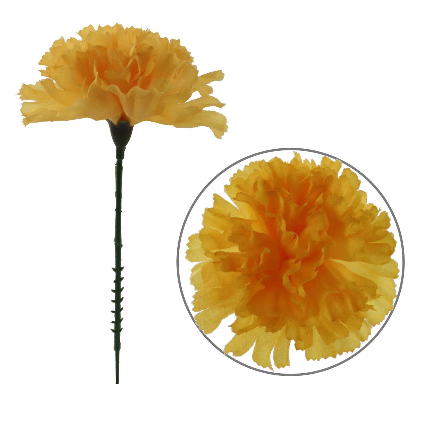 5" Gold Carnation Picks - Set of 100, 3.5" Blooms, Lifelike Artificial ...