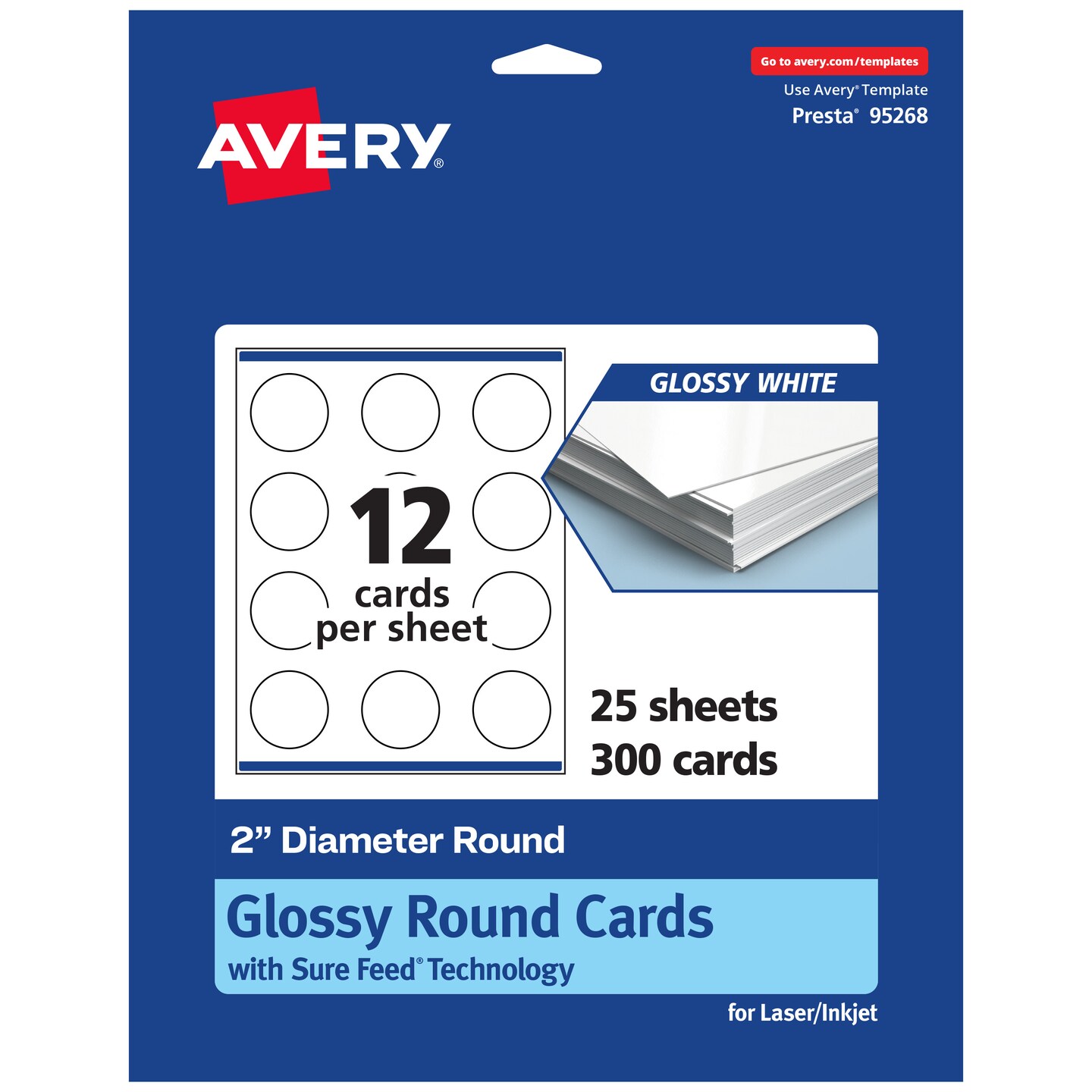 Avery 2" Diameter Round, Glossy White Round Cards | Michaels